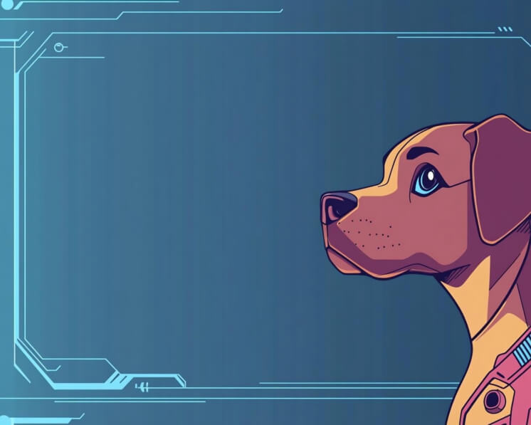 Download Stylized Dog Illustration with Digital Background Backgrounds ...