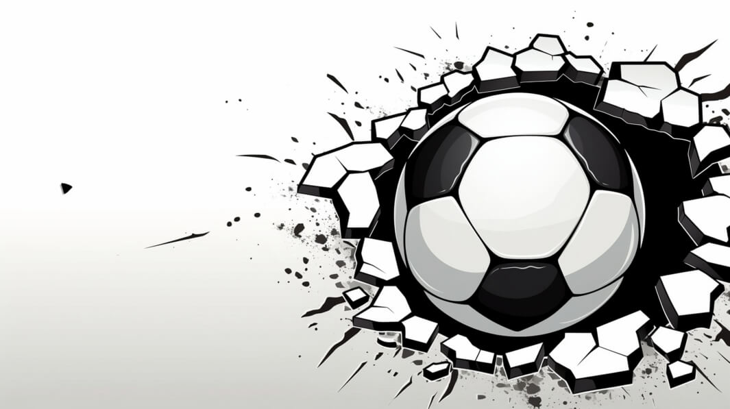 Baixe Bola de Futebol Atravessando a Parede Backgrounds - Creative Fabrica
