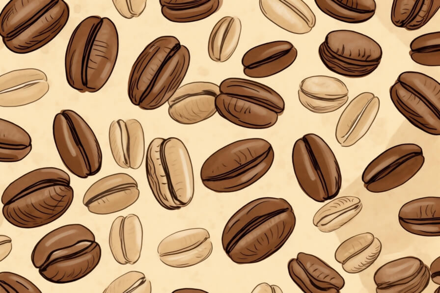 Download Pattern of Coffee Beans on Beige Background Backgrounds Online ...