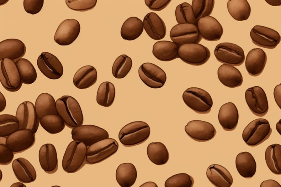Download Scattered Coffee Beans on Beige Background Backgrounds Online ...