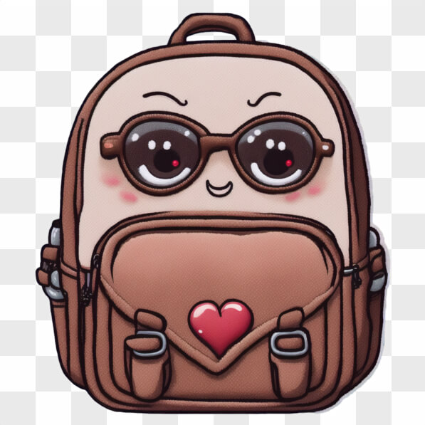 Download Cute Cartoon Backpack with Glasses Cartoons Online - Creative ...