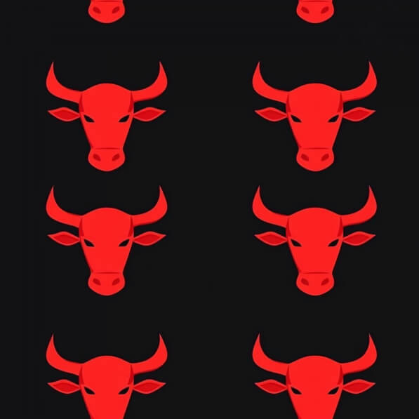 Download Pattern of Red Bull Heads on Black Background Patterns Online ...