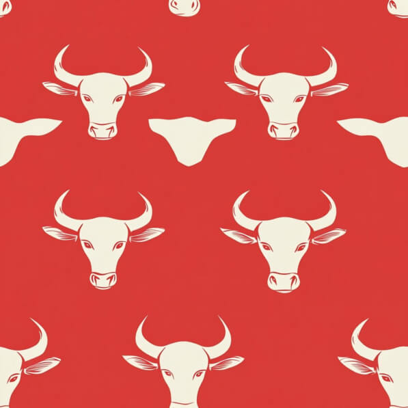 Download Stylized Bull Pattern on Red Background Patterns Online ...