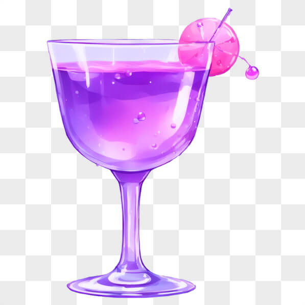 Descarga Cóctel Kawaii Morado con Guarnición de Cereza Kawaii En Línea ...