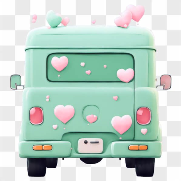 Download Kawaii Mint-Green Van with Heart Balloons Kawaii Online ...