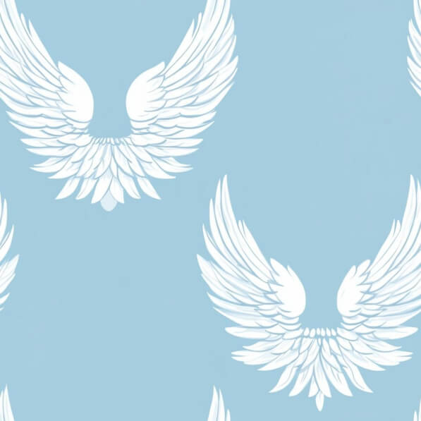 Descarga Patrón de Alas de Ángel Blancas sobre Fondo Azul Patrones En ...