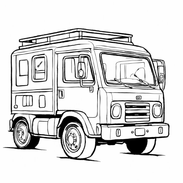 Download Hand-drawn Camper Van Illustration Coloring pages Online ...