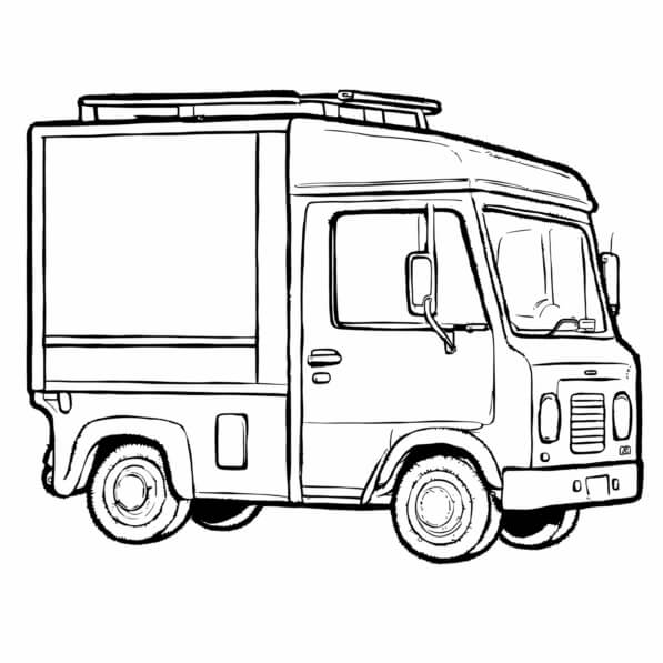 Download Line Drawing of a Delivery Truck Coloring pages Online ...