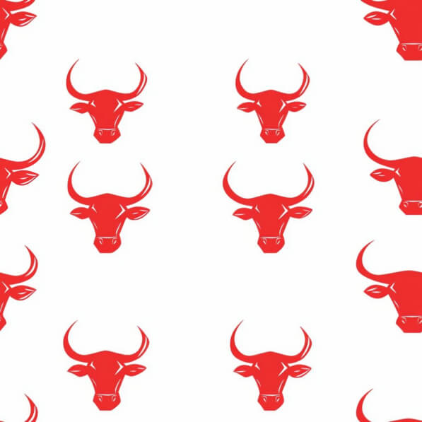 Download Pattern of Red Bull Heads on White Background Patterns Online ...