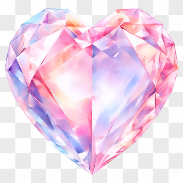 Download Kawaii Heart-Shaped Diamond in Pink and Blue Hues Kawaii ...