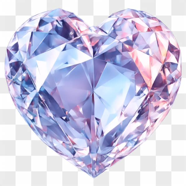 Download Kawaii Heart-Shaped Diamond with Colorful Reflections Kawaii ...