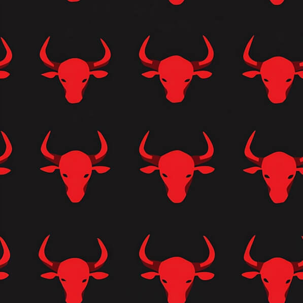 Download Pattern of Red Bull Heads on Black Background Patterns Online ...