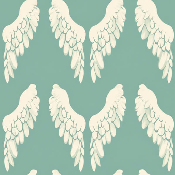 Download Stylized Angel Wings Pattern on Teal Background Patterns ...