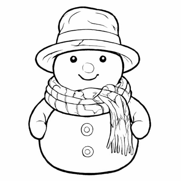 Télécharger Bonhomme de neige joyeux à colorier Pages de coloriage En ...