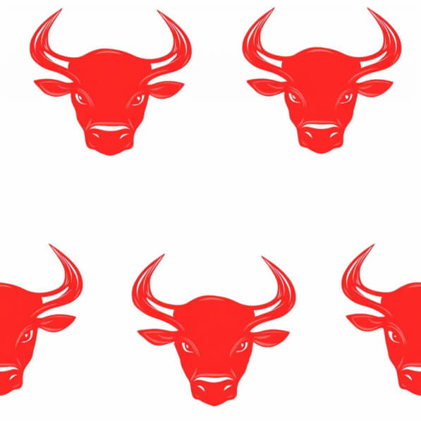 Download Pattern of Red Bull Heads Patterns Online - Creative Fabrica