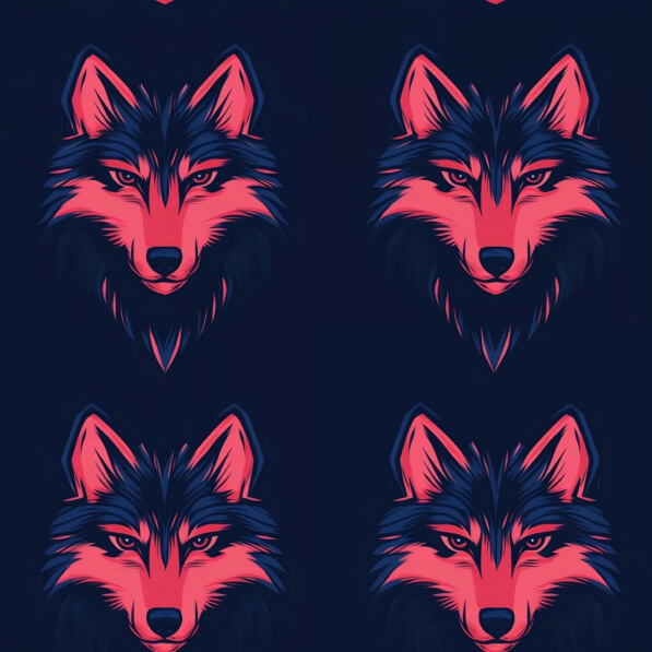 Download Stylized Wolf Heads Pattern Patterns Online - Creative Fabrica