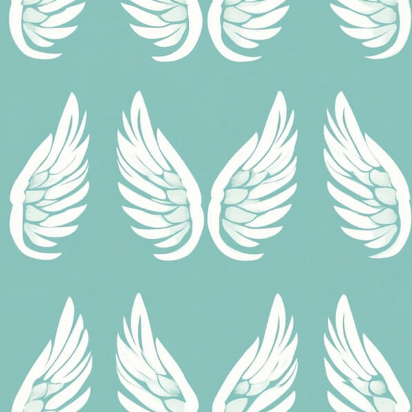 Descarga Patrón de alas de ángel estilizadas sobre fondo azul verdoso ...