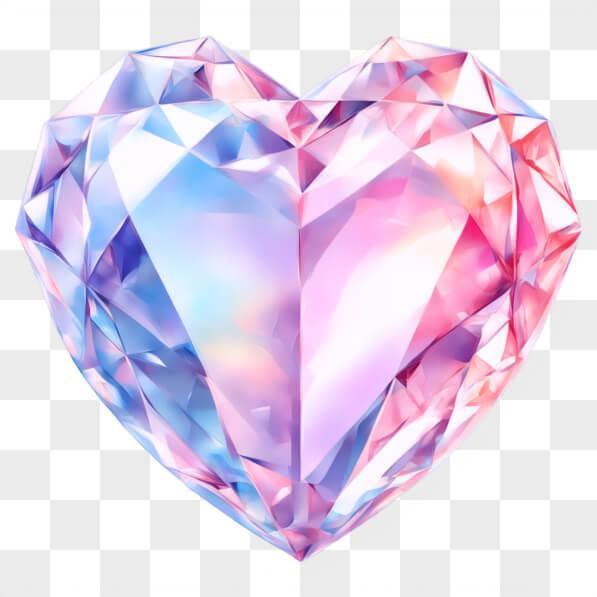 Download Kawaii Heart-Shaped Diamond with Pink and Blue Hues Kawaii ...
