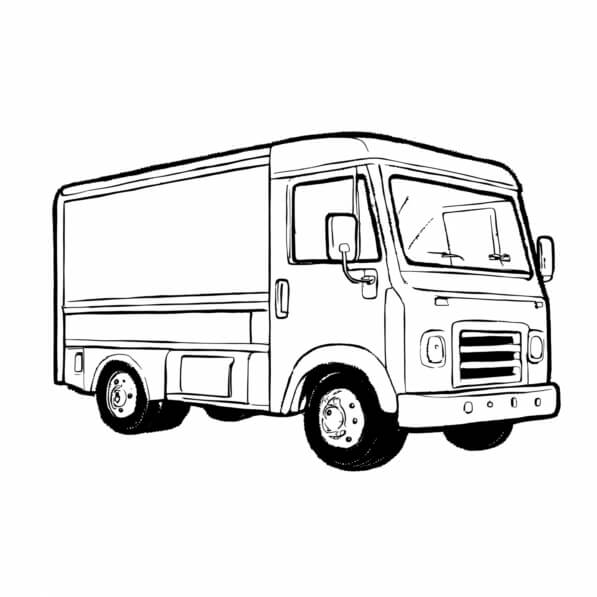 Download Illustration of a Box Truck Coloring pages Online - Creative ...