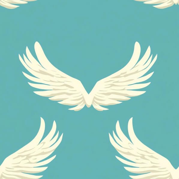 Download Stylized White Wings on Turquoise Background Patterns Online ...