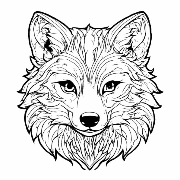 Download Intricate Fox Head Illustration Coloring pages Online ...