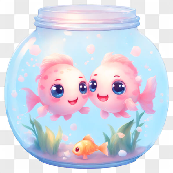 Download Kawaii Cartoon Fish in a Bowl Kawaii Online - Creative Fabrica