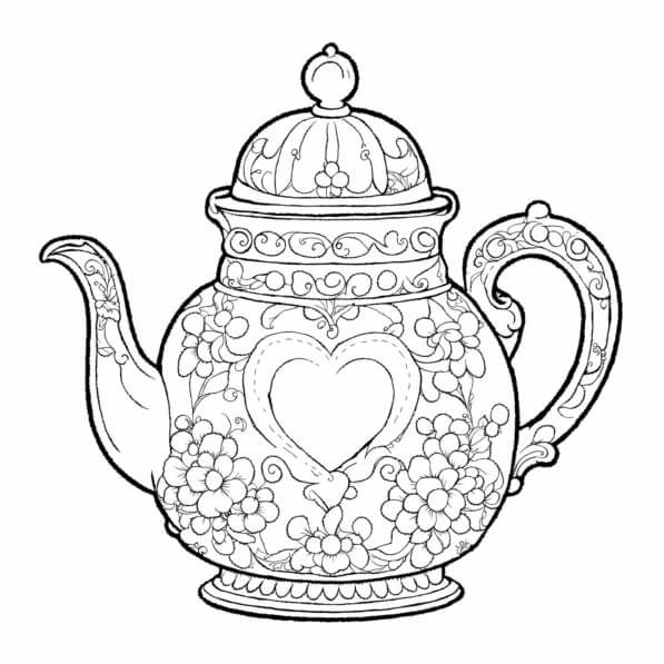Download Intricate Floral Teapot Design Coloring pages Online ...