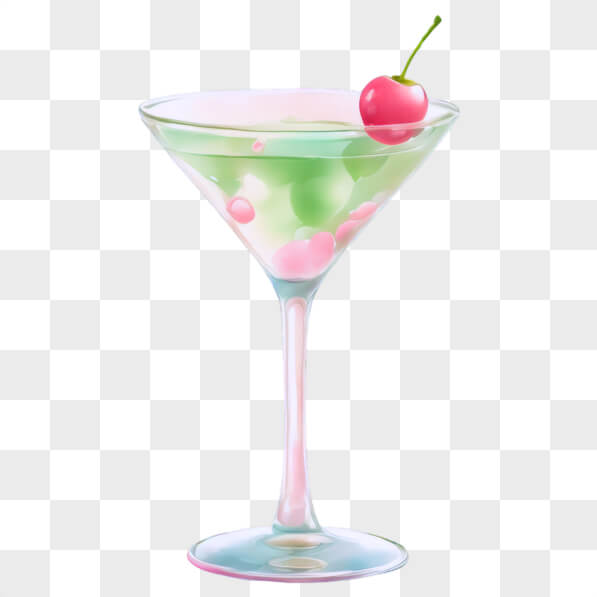 Download Kawaii Cocktail with Cherry and Colorful Bubbles Kawaii Online ...