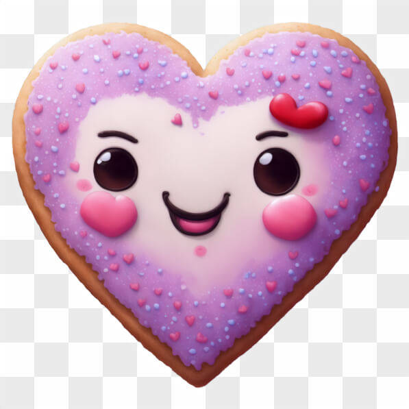 Download Cute Heart-Shaped Cookie with Icing Cartoons Online - Creative ...