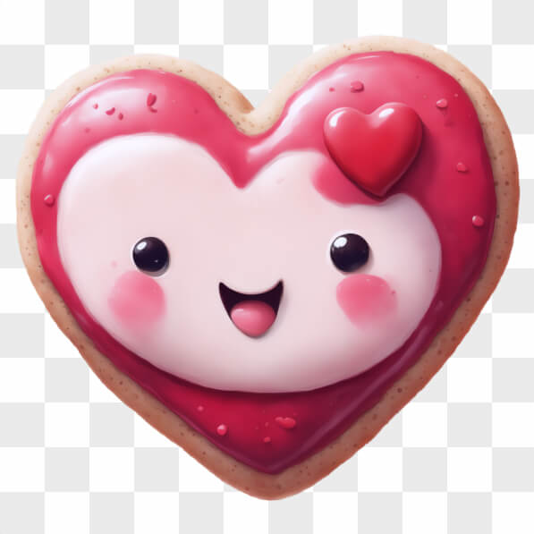 Download Cute Heart-Shaped Cookie with Icing Cartoons Online - Creative ...
