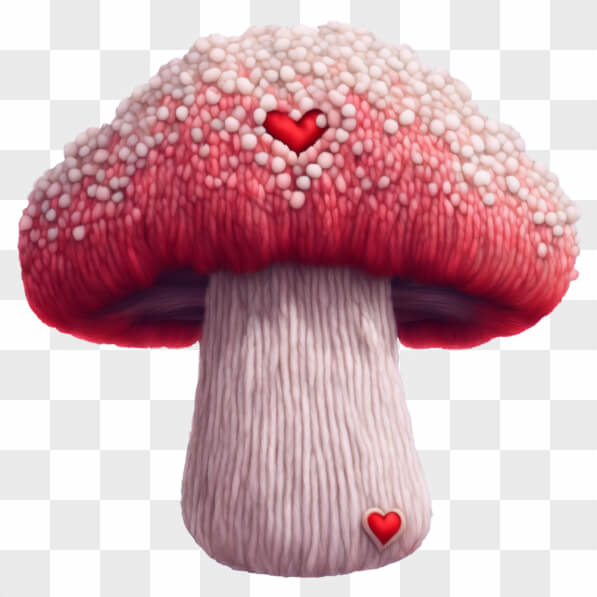 Download Whimsical Heart-Shaped Mushroom Cartoons Online - Creative Fabrica