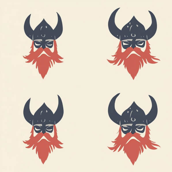 Download Stylized Viking Heads Pattern Patterns Online - Creative Fabrica