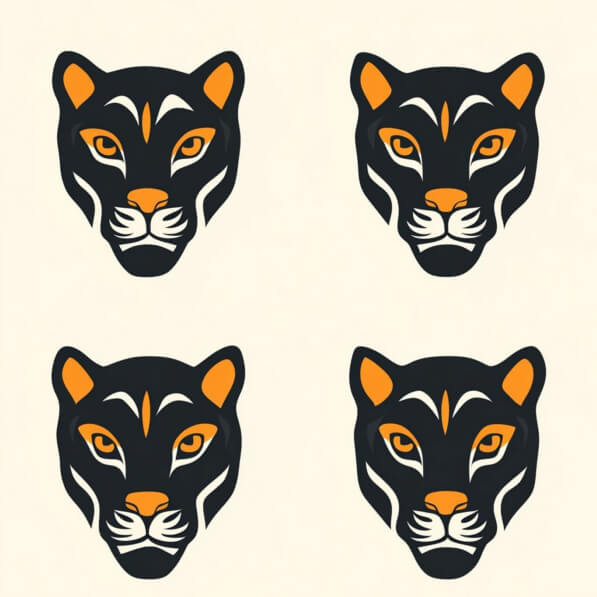 Download Stylized Panther Heads Patterns Online - Creative Fabrica