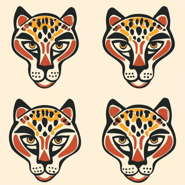 Download Stylized Leopard Heads Pattern Patterns Online - Creative Fabrica