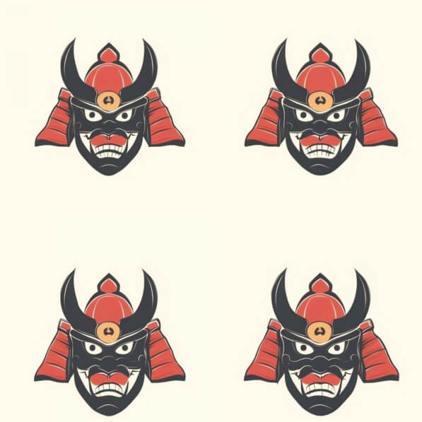 Download Stylized Samurai Masks Pattern Patterns Online - Creative Fabrica