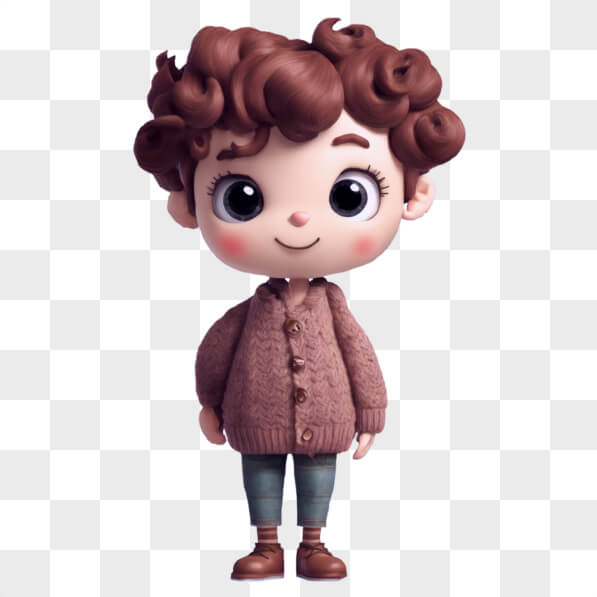 Descarga Personaje de dibujos animados lindo con cabello rizado ...