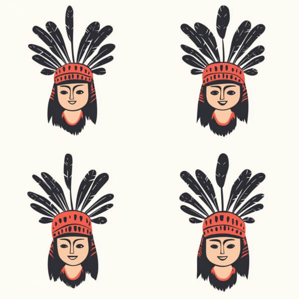 Download Stylized Character with Feathered Headdress Patterns Online ...