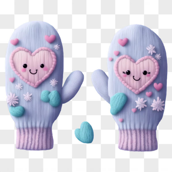 Download Cute Cartoon Mittens with Hearts Cartoons Online - Creative ...