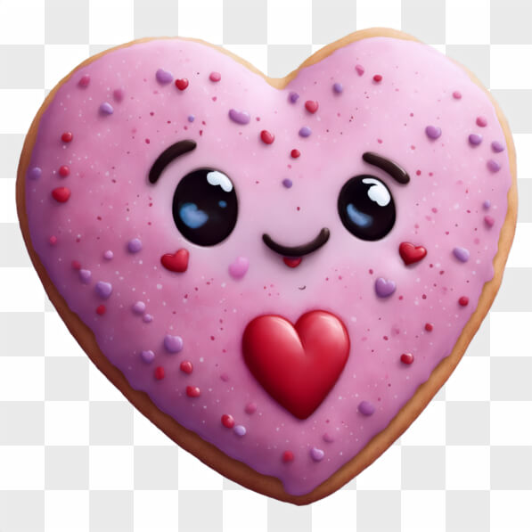 Download Heart-Shaped Cookie with Smiling Face Cartoons Online ...