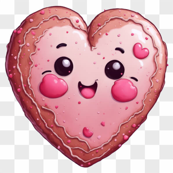 Download Cute Heart-Shaped Cookie with Smiling Face Cartoons Online ...