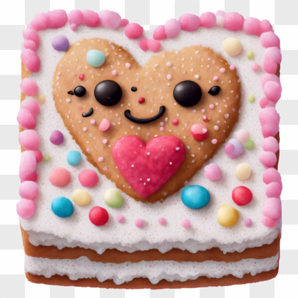 Download Cute Heart-Shaped Cookie with Colorful Decorations Cartoons ...