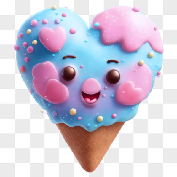 Download Cute Heart-Shaped Ice Cream Cone Cartoons Online - Creative ...
