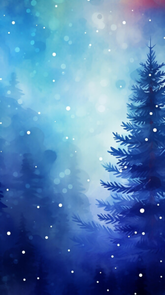 Download Winter Landscape with Evergreen Trees and Snowfall Backgrounds ...