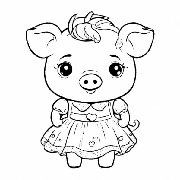 Descarga Personaje de cerdo de dibujos animados lindo Páginas para ...