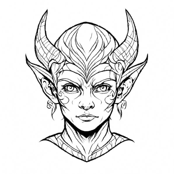 Download Fantasy Character Line Art Coloring pages Online - Creative ...