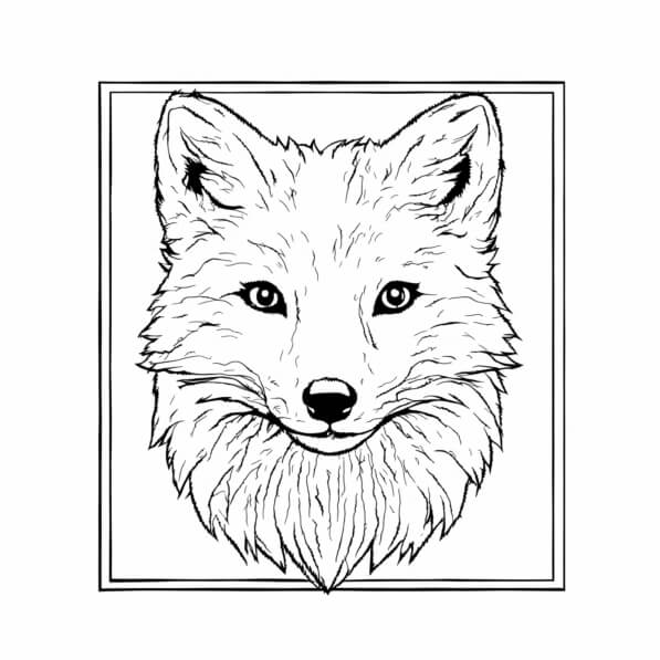 Download Illustration of a Fox's Face Coloring pages Online - Creative ...