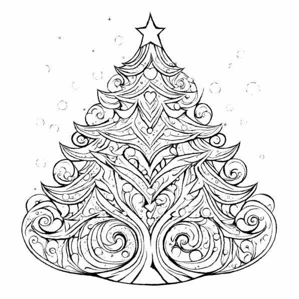 Download Intricate Christmas Tree Design Coloring pages Online ...