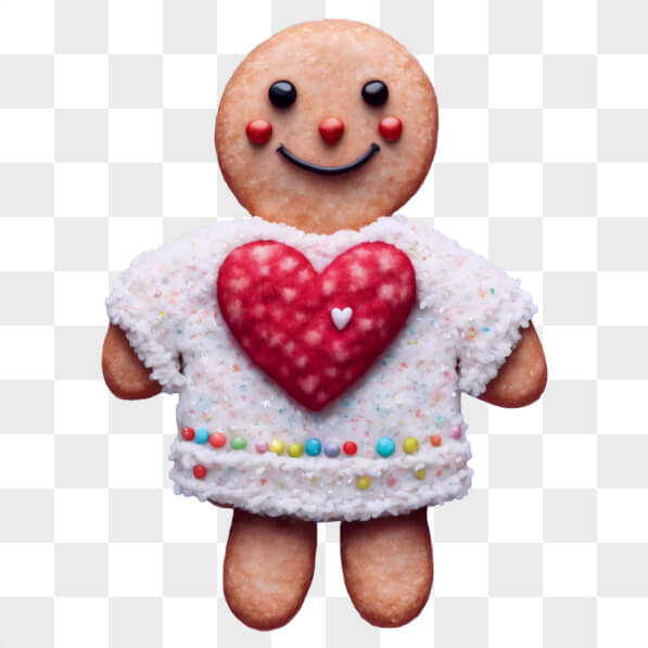 Download Cheerful Gingerbread Cookie with Heart Decoration Cartoons ...