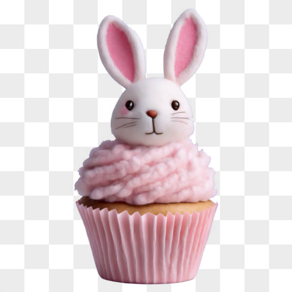 Download Cute Bunny Cupcake with Pink Frosting Cartoons Online ...