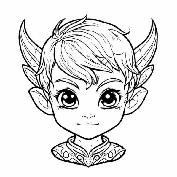 Download Fantasy Character Line Art Coloring pages Online - Creative ...